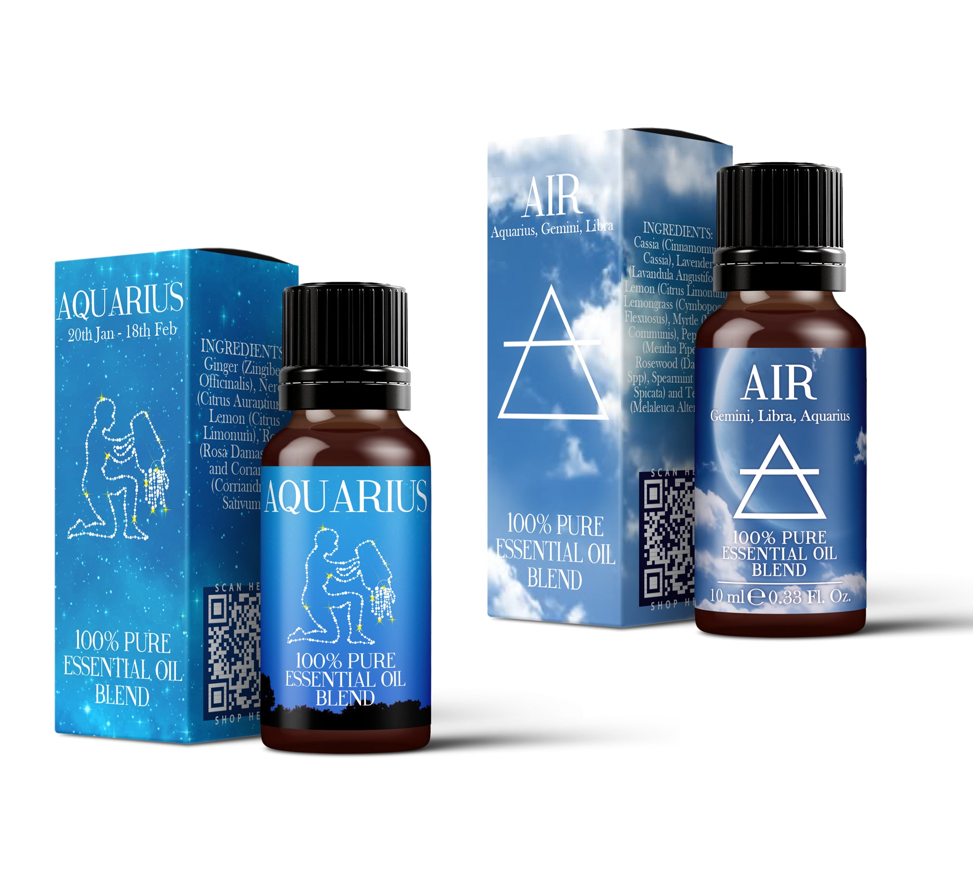 Air Element & Aquarius Essential Oil Blend Twin Pack (2x10ml)