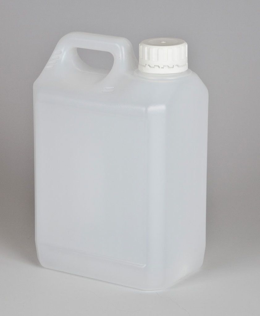 5 Litre Plastic Natural Jerry Can 38mm Neck Complete With White T/E Ca