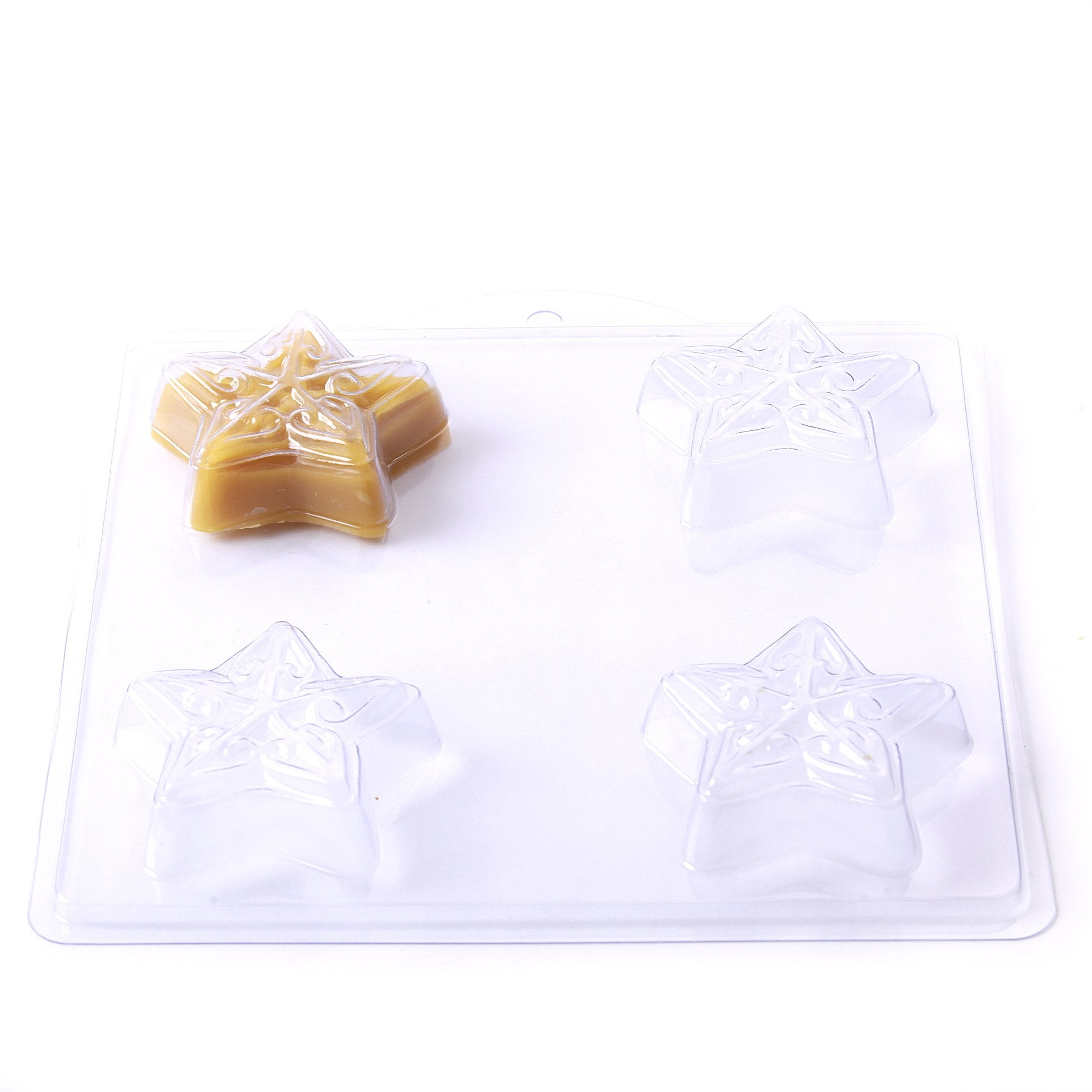 Embossed Star PVC Soap/Bath Bomb Mould (4 Cavity) G08